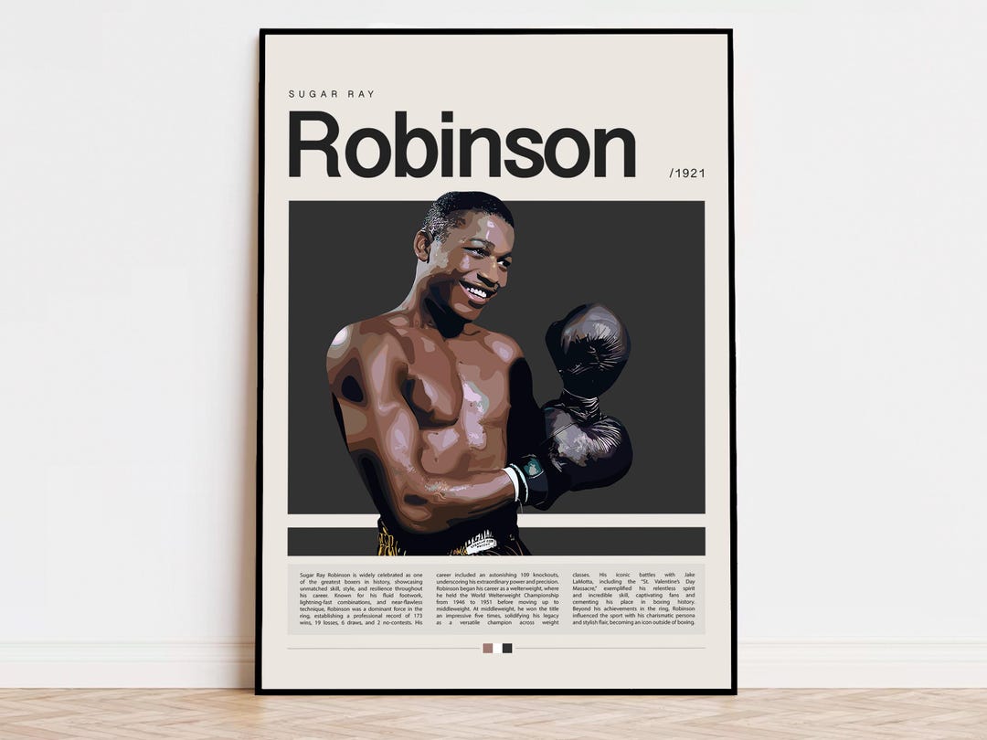 Sugar Ray Robinson Poster, Sugar Ray Robinson Art Print, Boxing Poster ...