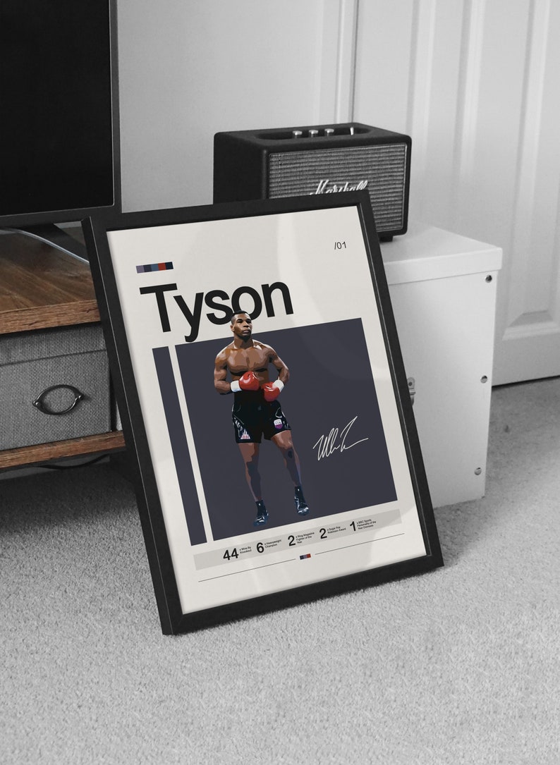 Mike Tyson Poster, Mike Tyson Art Print, Bodybuilding Poster, Vintage ...