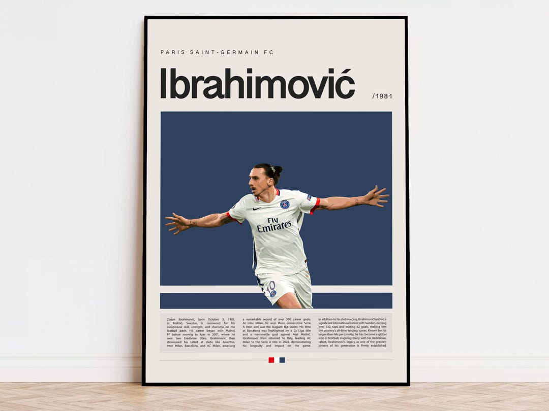 Zlatan Ibrahimovic Poster, Paris Footballer, Soccer Gifts, Sports ...