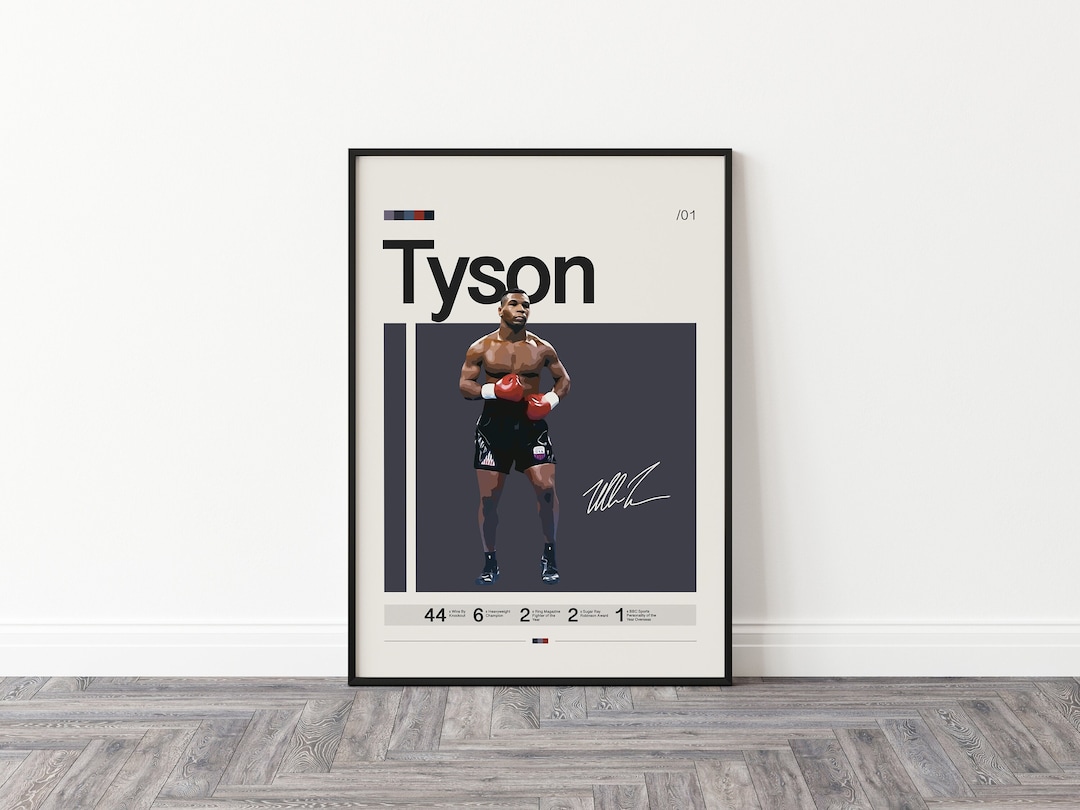 Mike Tyson Poster, Mike Tyson Art Print, Bodybuilding Poster, Vintage ...