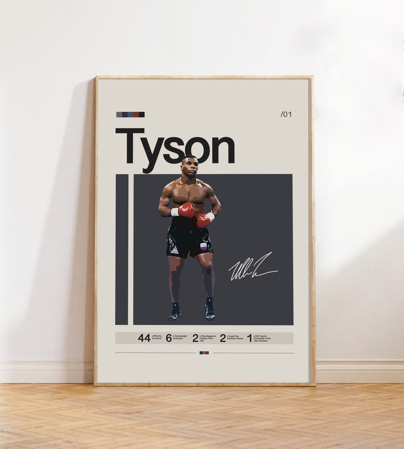 Mike Tyson Poster, Mike Tyson Art Print, Bodybuilding Poster, Vintage ...