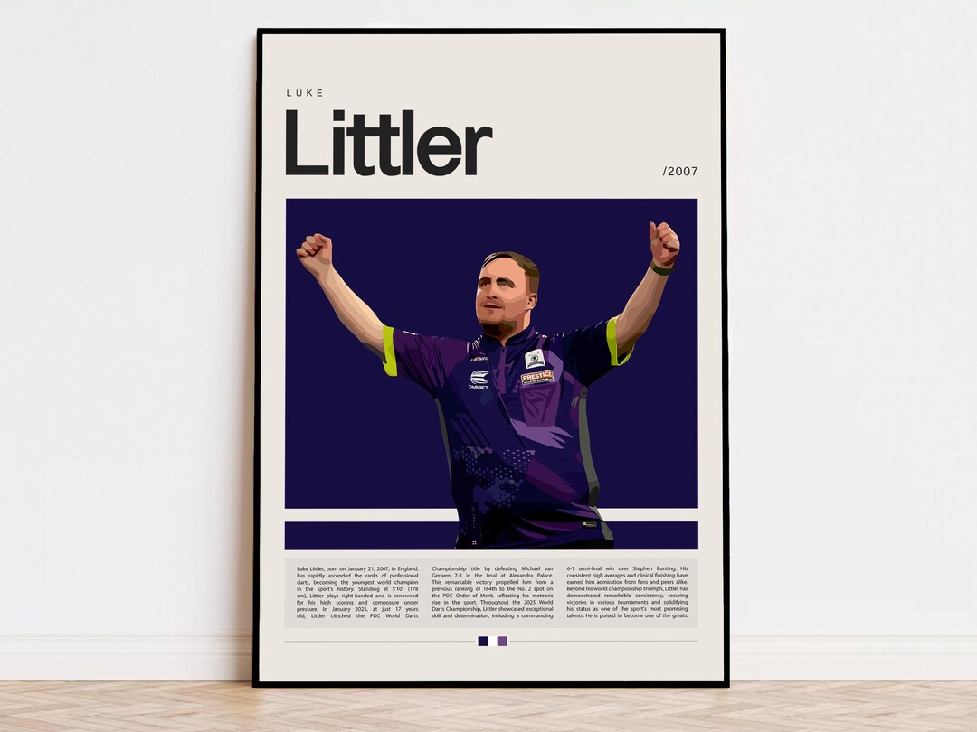 Luke Littler Poster, Darts Poster Art Print, Darts Fan, Darts Print ...