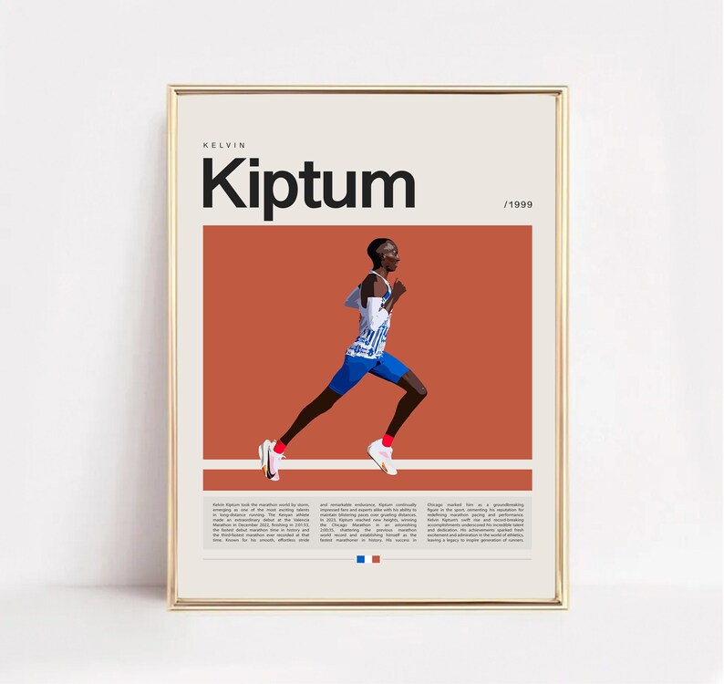Kelvin Kiptum Poster, Running Poster Art Print, Running Fan, Runners ...