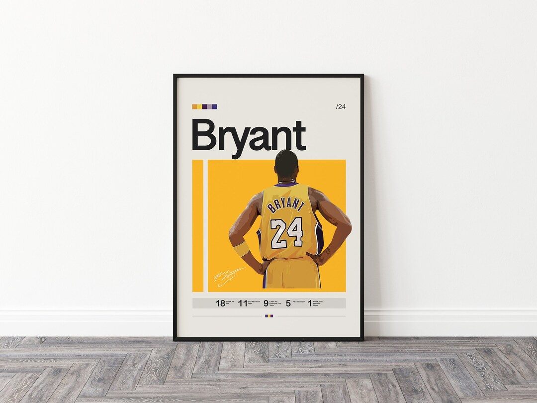 Kobe Bryant Poster, LA Lakers, NBA Poster Art Print, Basketball ...