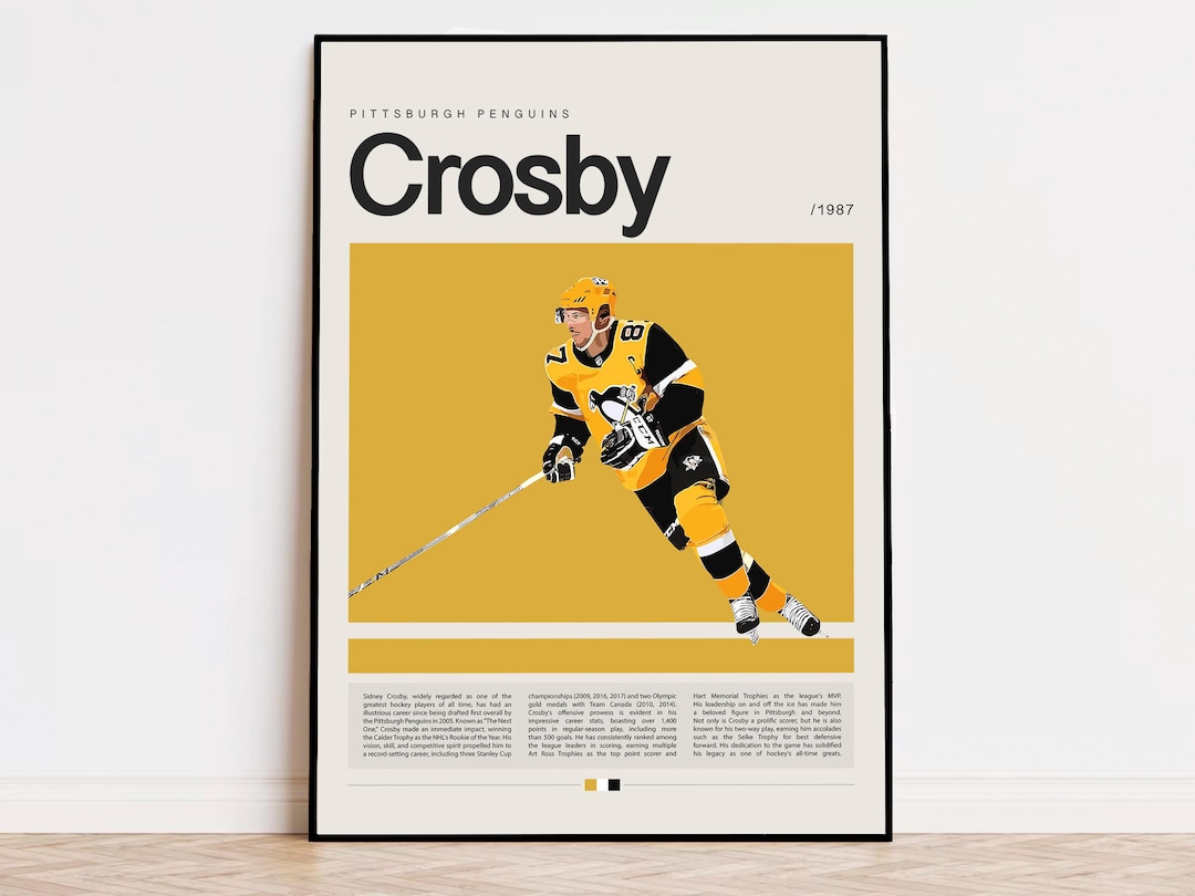 Sidney Crosby Poster, Pittsburgh Penguins, Hockey Print, Ice Hockey ...