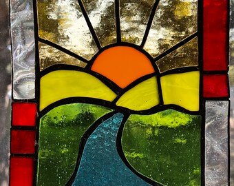 Stained Glass Sunrise Sunset - Etsy