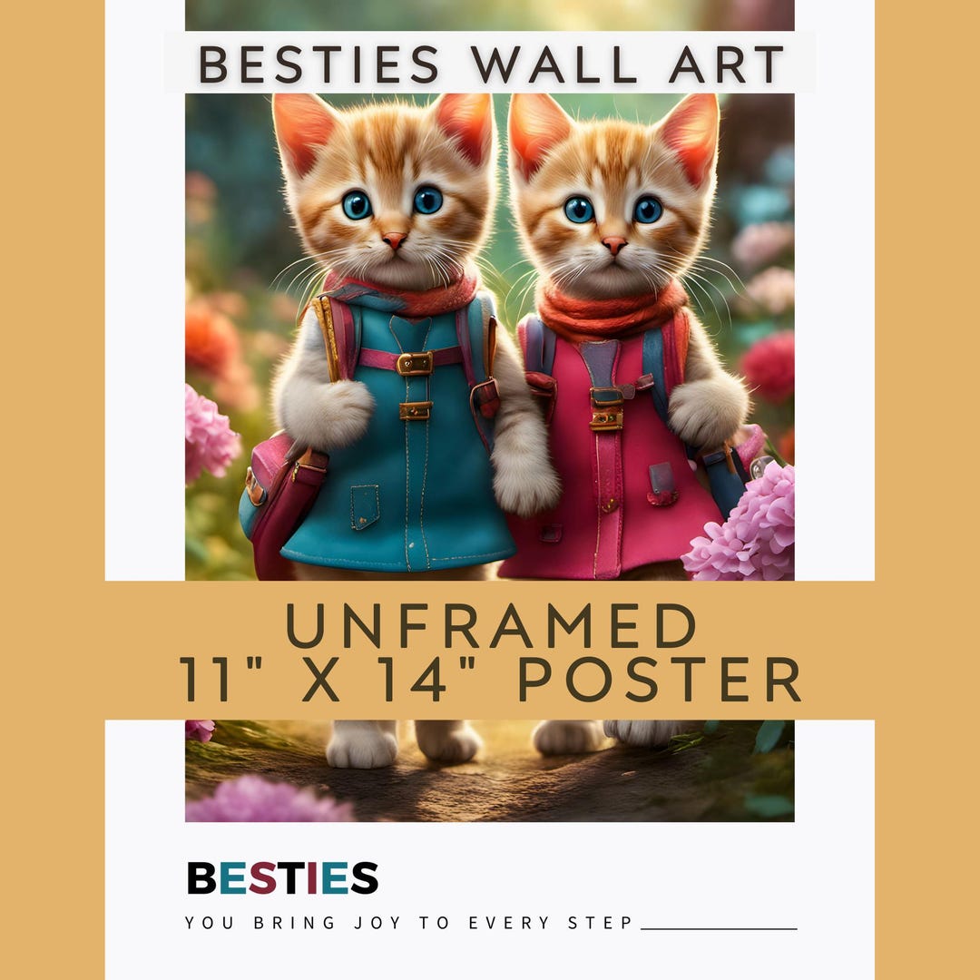 Besties Poster Best Friends Gift Travel Buddies Home Decor Wall Art ...