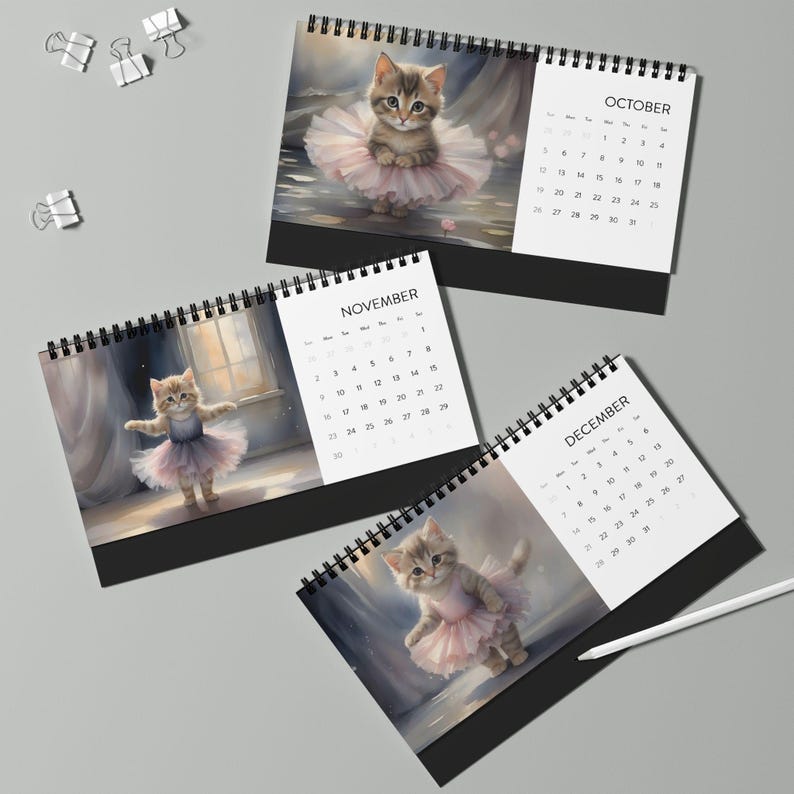 Prima Catterina 2025 Desk Calendar Cute Kitten Art Cat Lovers Calendar ...