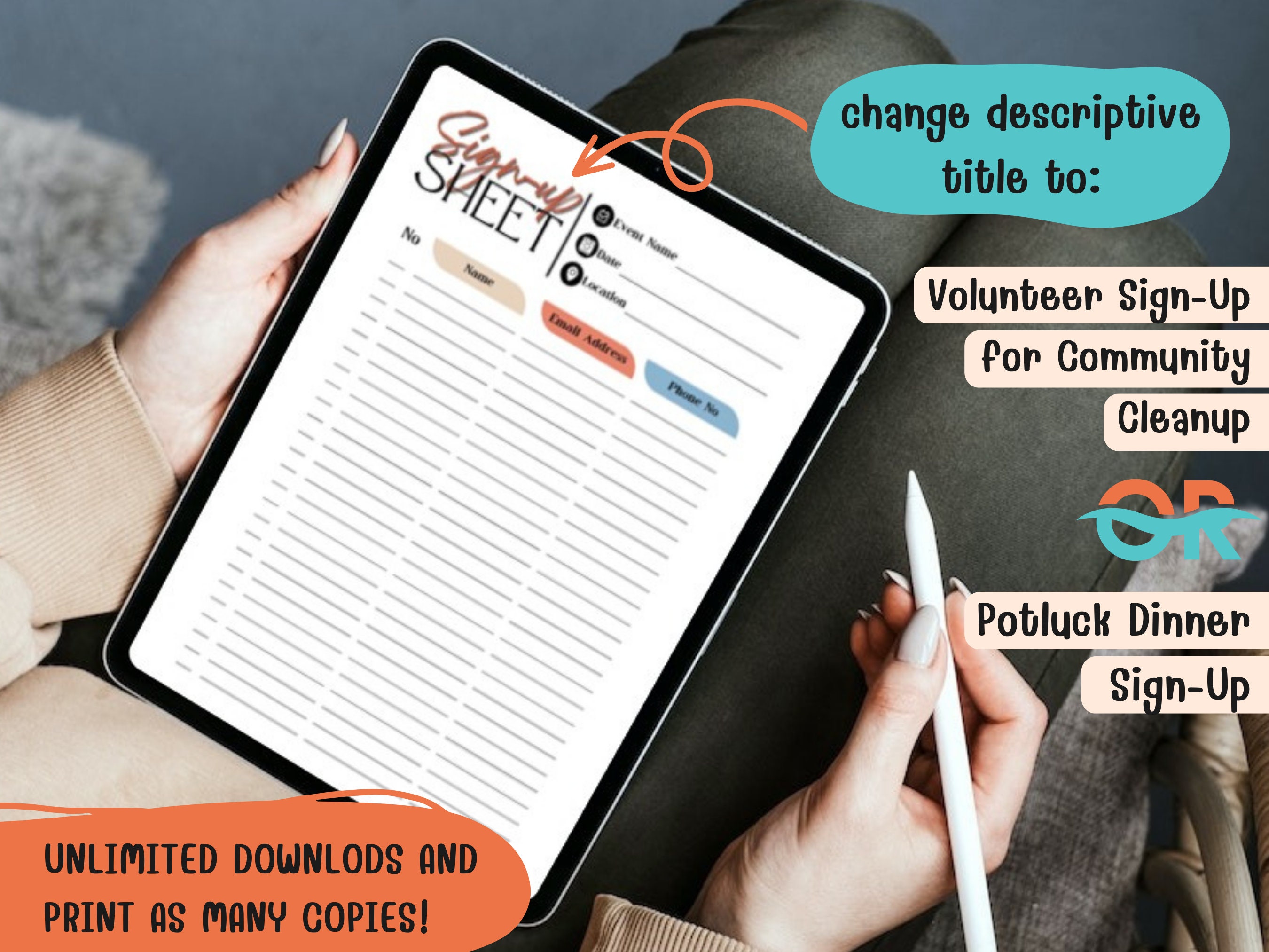 Editable Sign up Sheet Printable Sign up Form Event Sign up Template ...