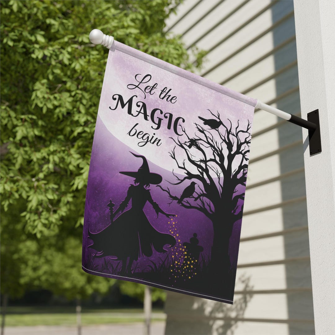 Garden Flag, Witch Forest Banner, Outdoor Halloween Decor, Magical ...