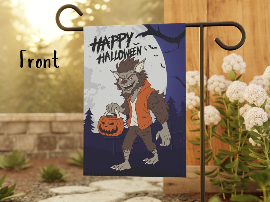Garden Flag, Werewolf Halloween Flag, Halloween Holiday Yard Decor ...