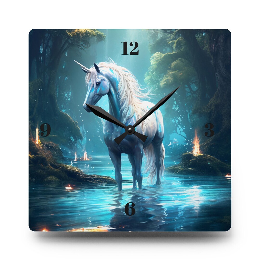Unicorn Wall Clock, Unicorn Wall Decor, Unicorn Clock, Unicorn Fantasy ...