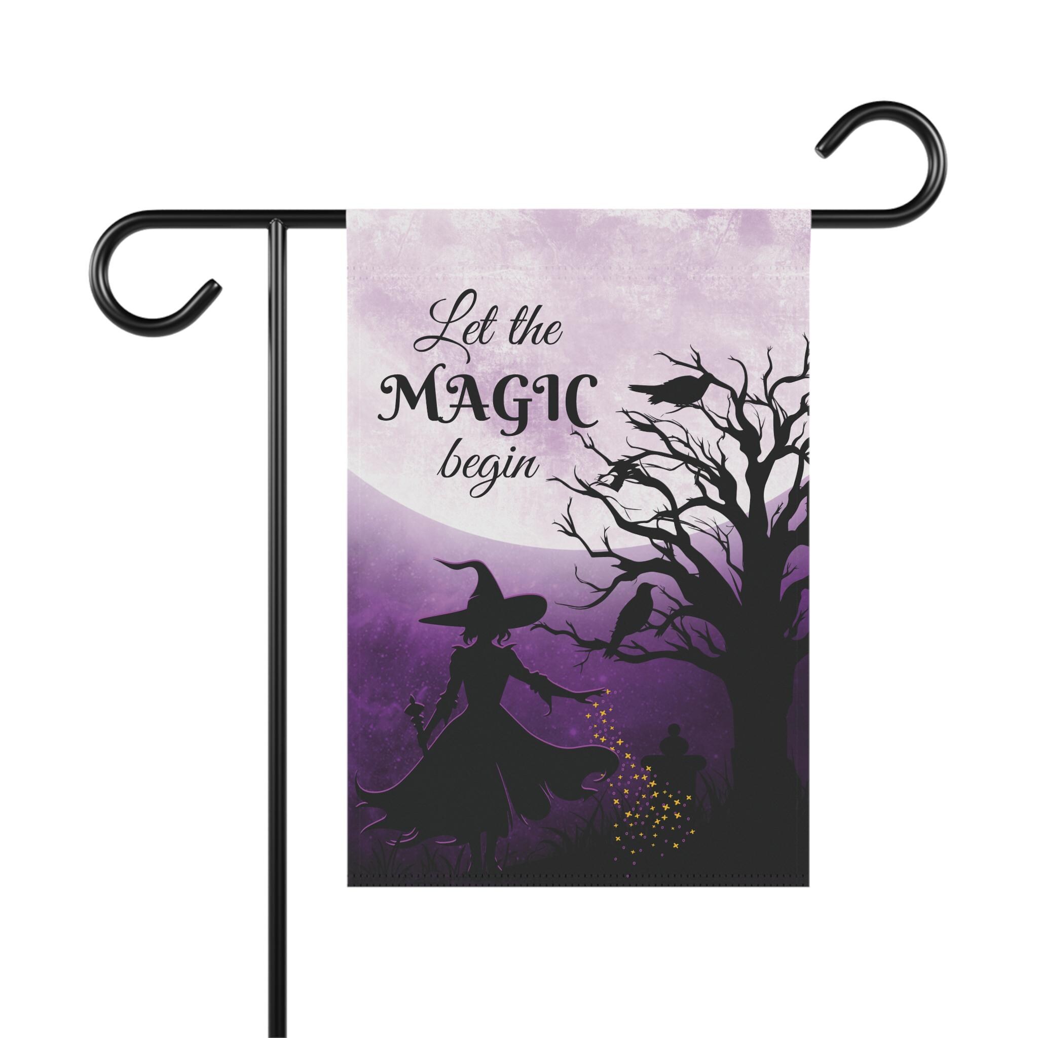 Garden Flag, Witch Forest Banner, Outdoor Halloween Decor, Magical ...