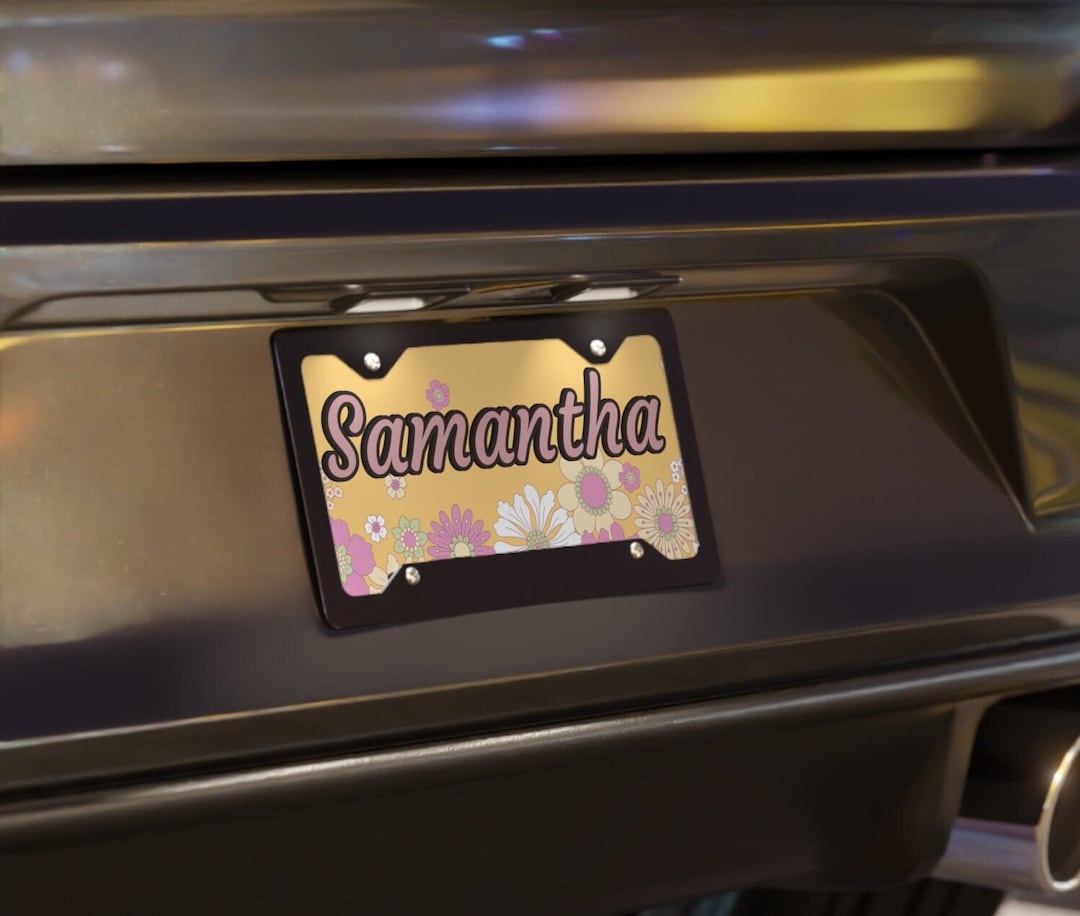 Personalized Vanity License Plate, Custom Name License Plate, Floral ...
