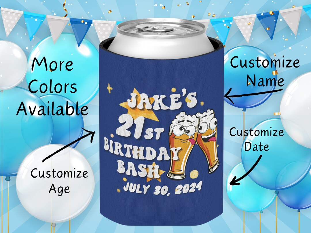 Customized Beer Hugger, Customized Birthday Party Favor, Personalized ...
