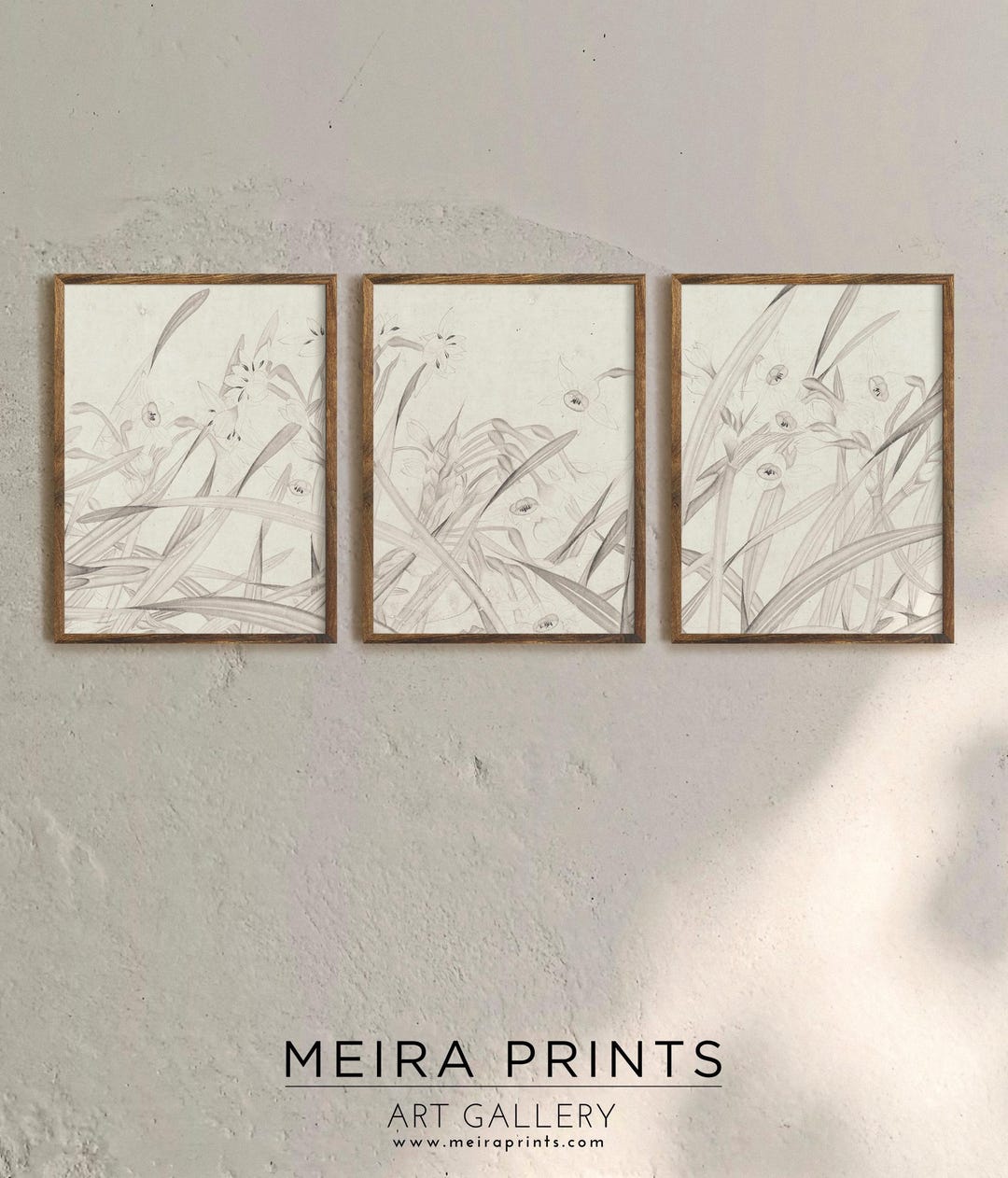 Vintage Reeds Grass Printable Wall Art, Neutral Muted Beige Floral ...