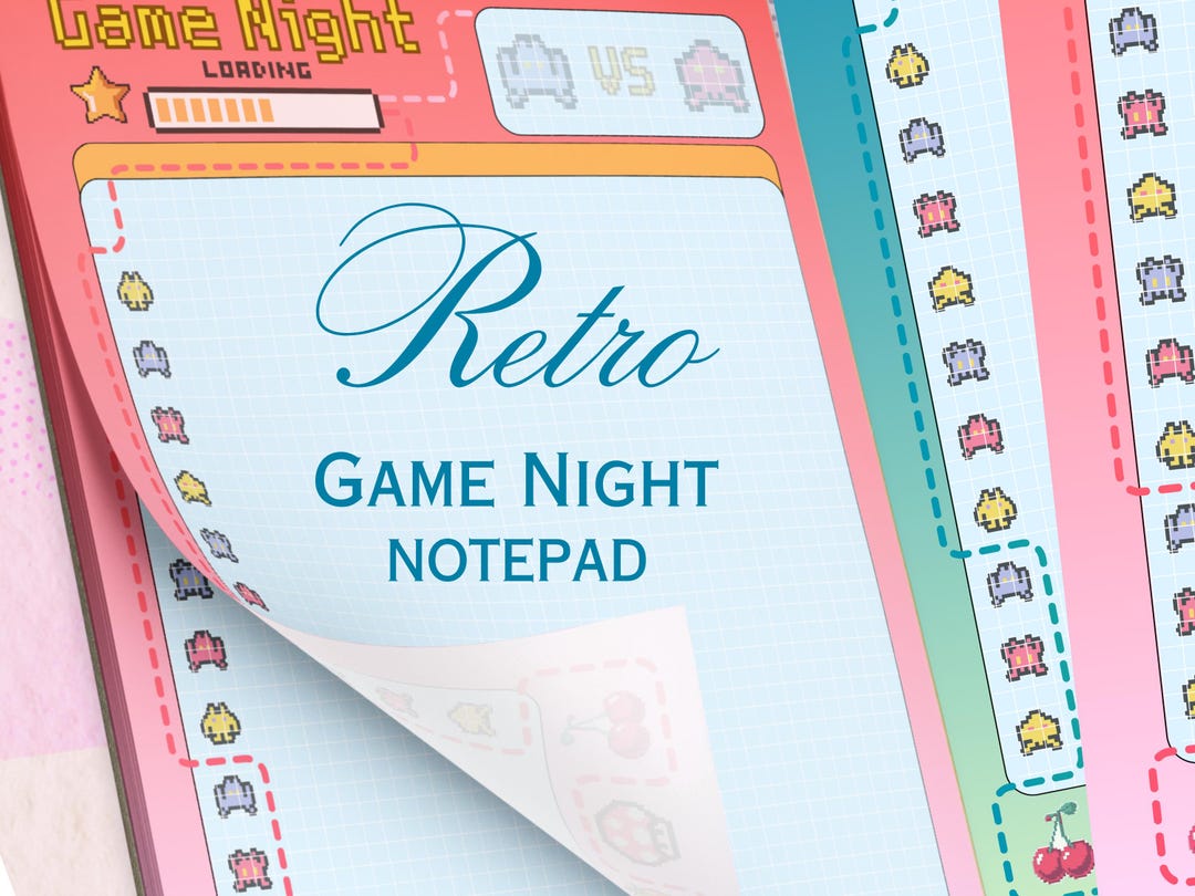 Retro Gamer Notepad, Customizable Pixel Stationery, Geeky Gift - Etsy