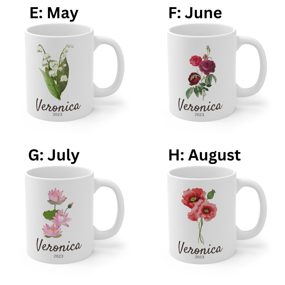 Custom Made Mug Birth Month Flower Gift Personalized Gift Birthday Gift ...
