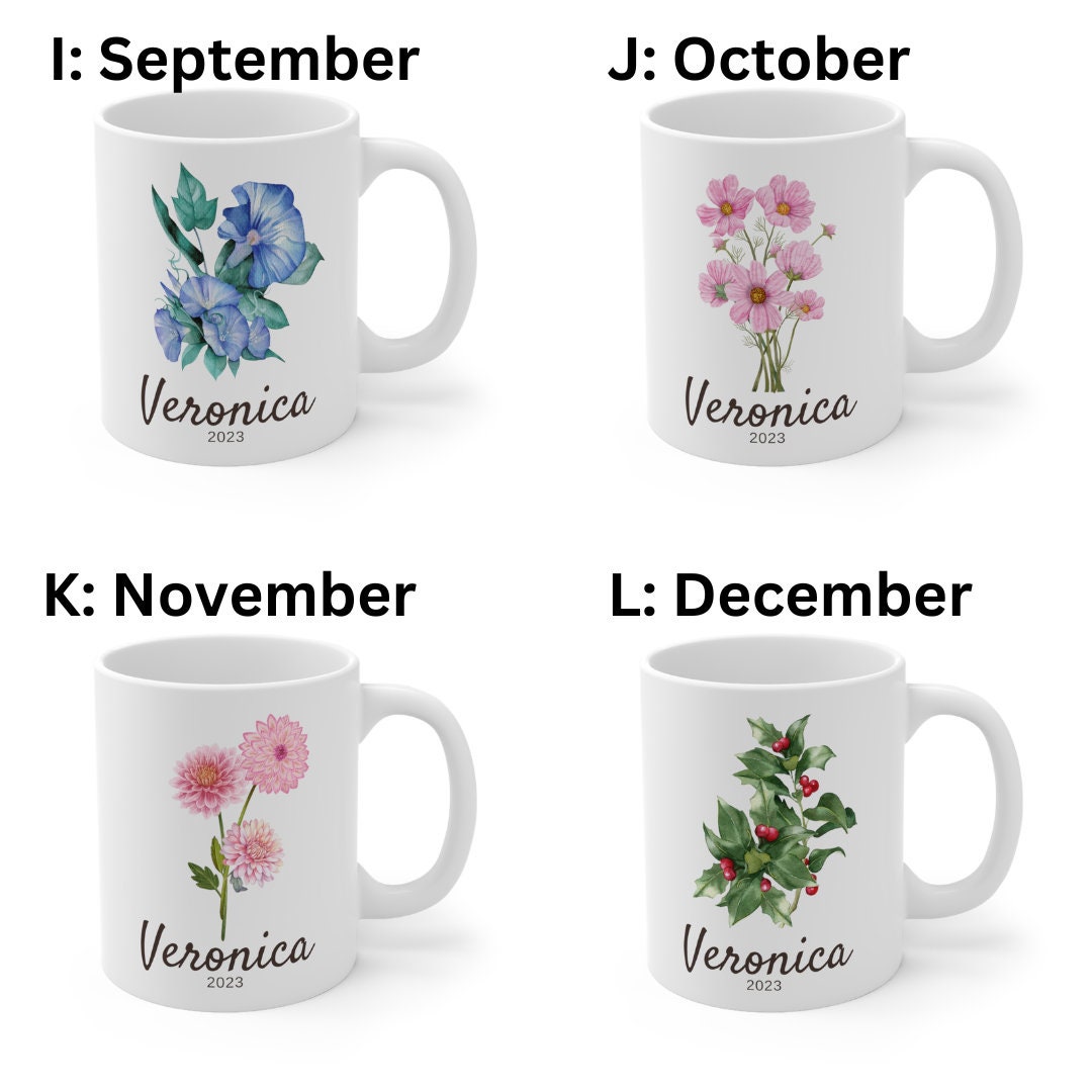 Custom Made Mug Birth Month Flower Gift Personalized Gift Birthday Gift ...