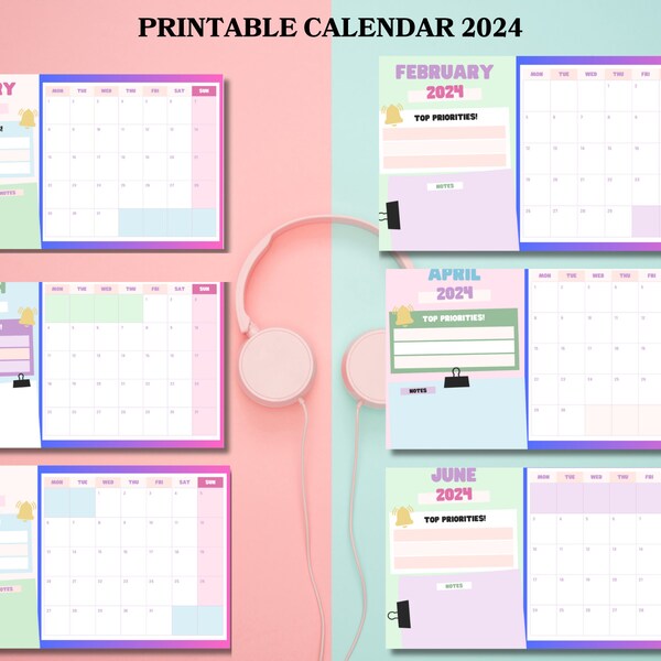 Girly Calendar - Etsy