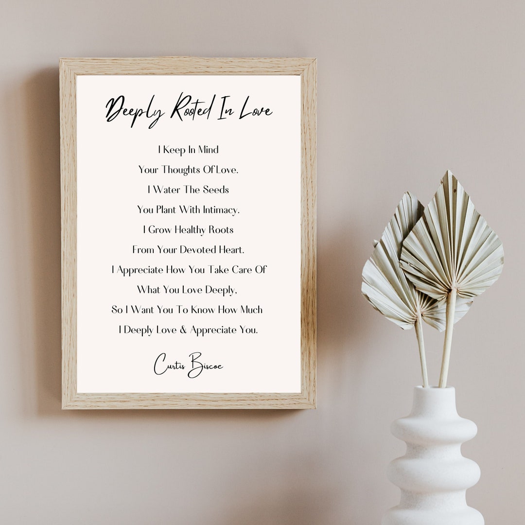 Love Poem Digital Art Print deeply Rooted in Love by - Etsy
