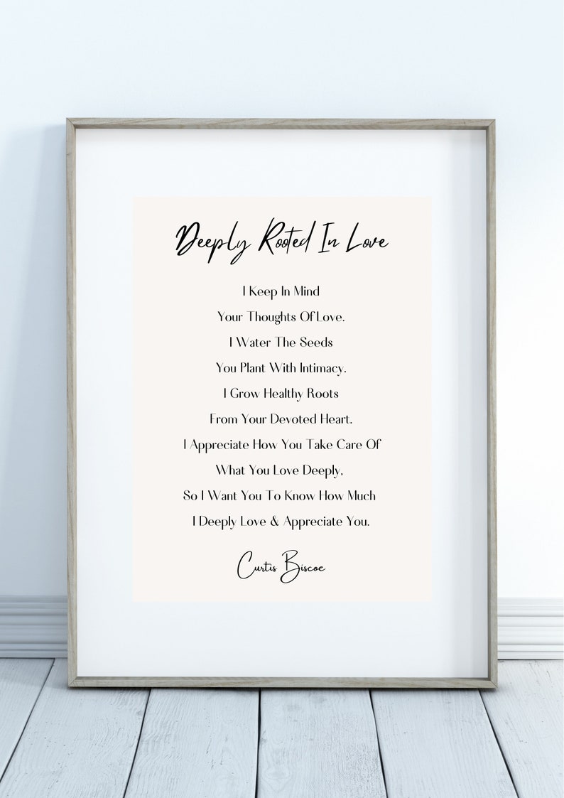 Love Poem Digital Art Print deeply Rooted in Love by Curtis Biscoe ...