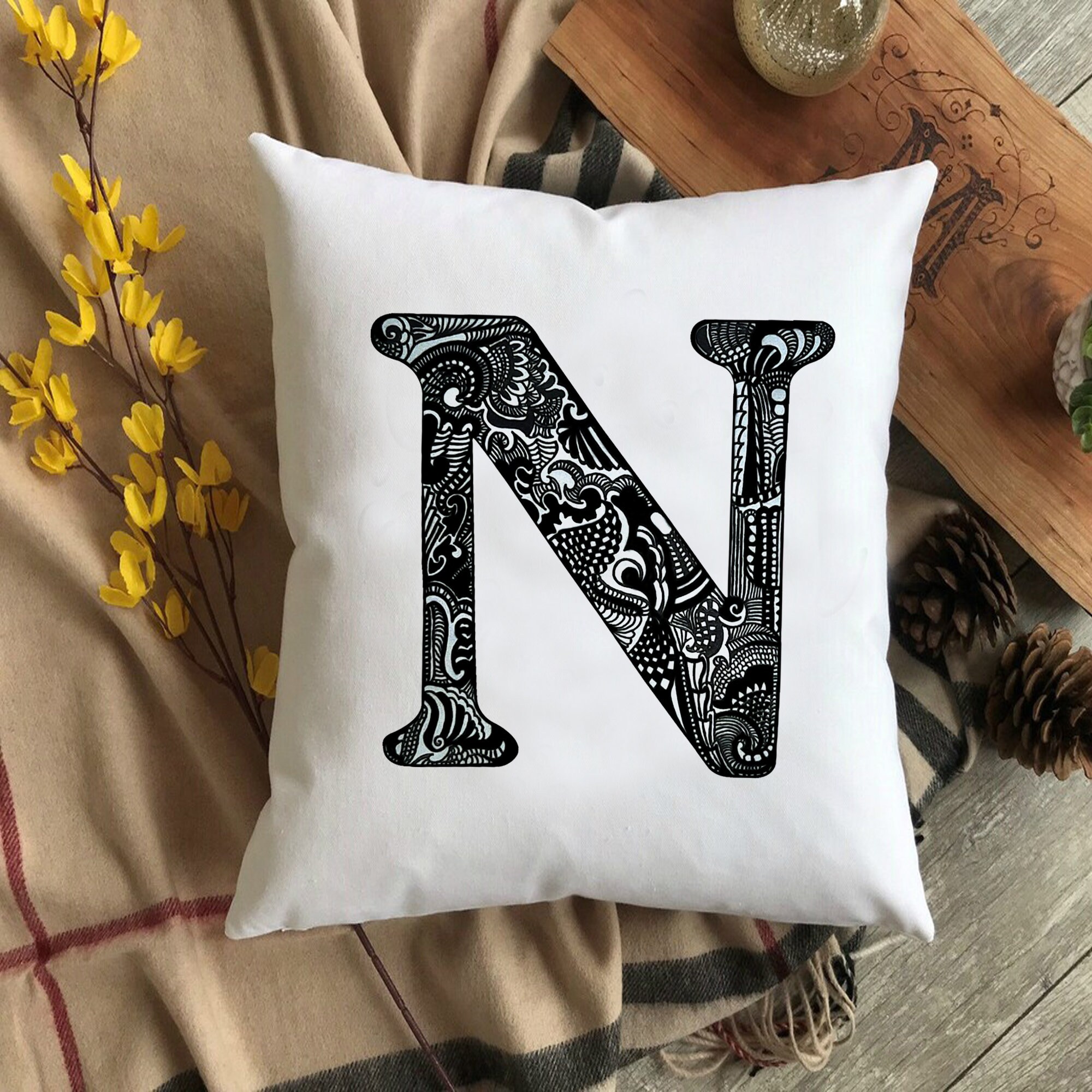 Hand Drawn Letter N for Design Element - Etsy