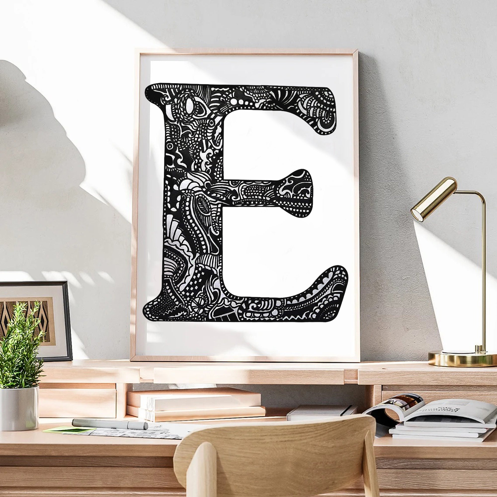 Hand Drawn Letter E for Design Element - Etsy