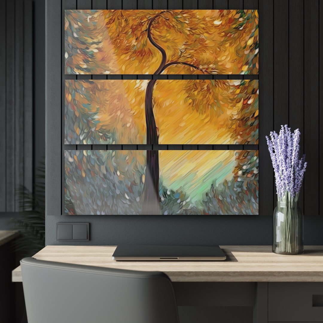 Fall Gust Autumnal Triptych 3-piece Painting Print Under - Etsy