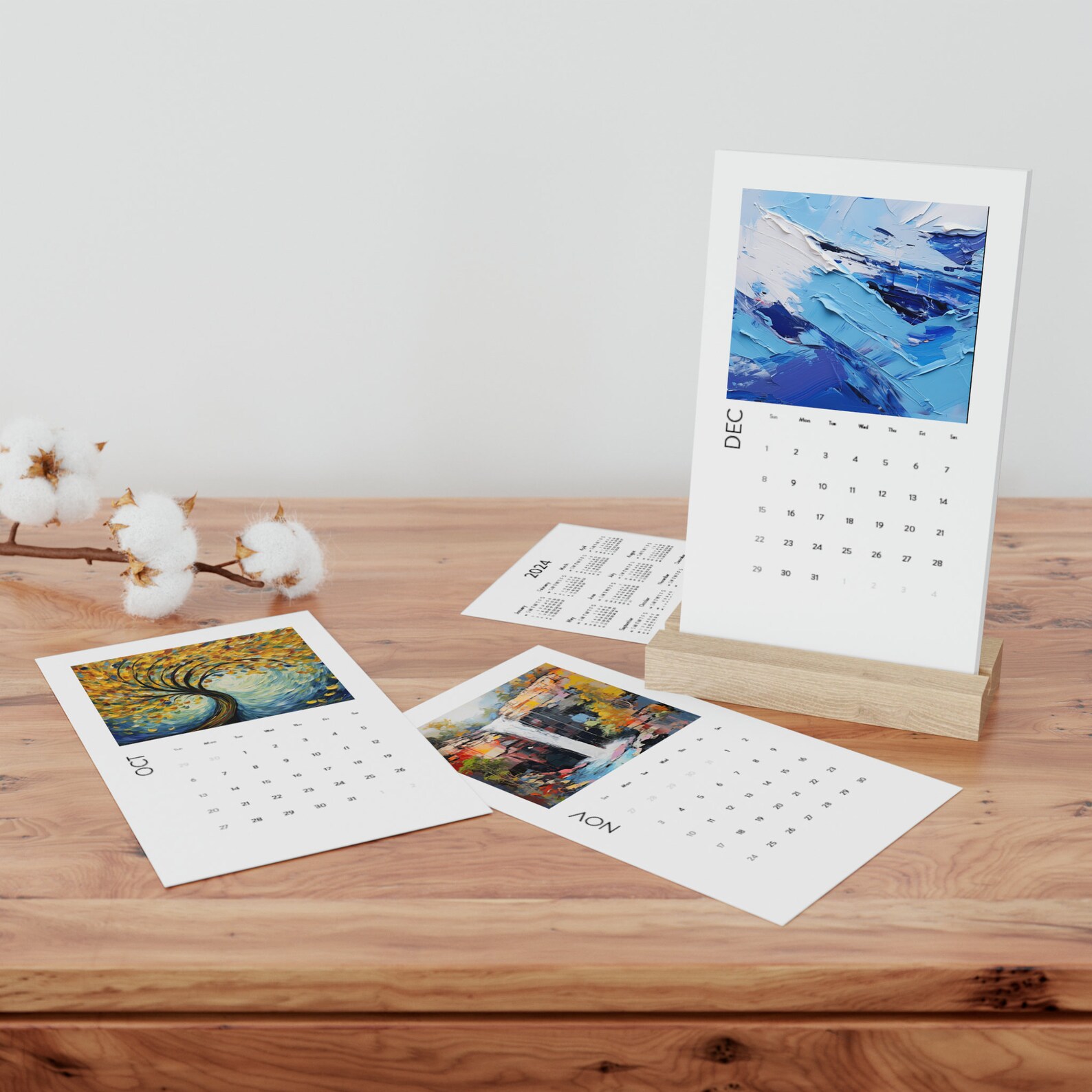 2024 Nature Desk Calendar of Paintings Office Cubicle Decor Art the ...