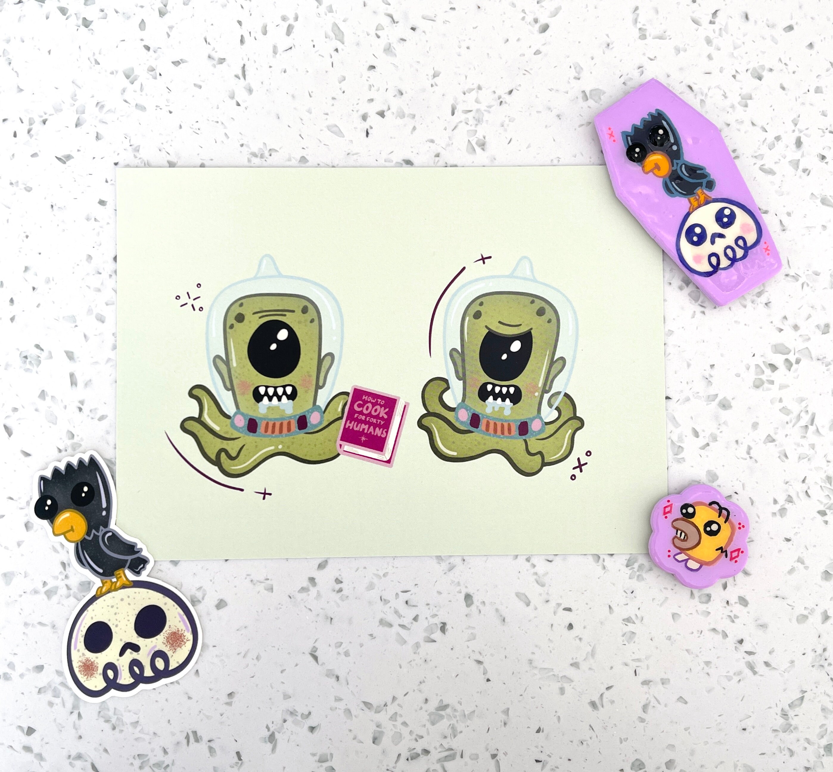 Kang Kodos 5 X 7 Kawaii Print - Etsy