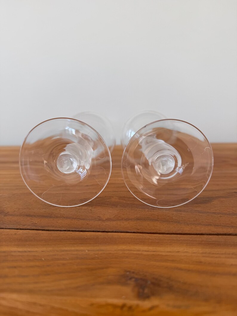 French Vintage Bayel Crystal Nude Stem Wine Glasses - Etsy