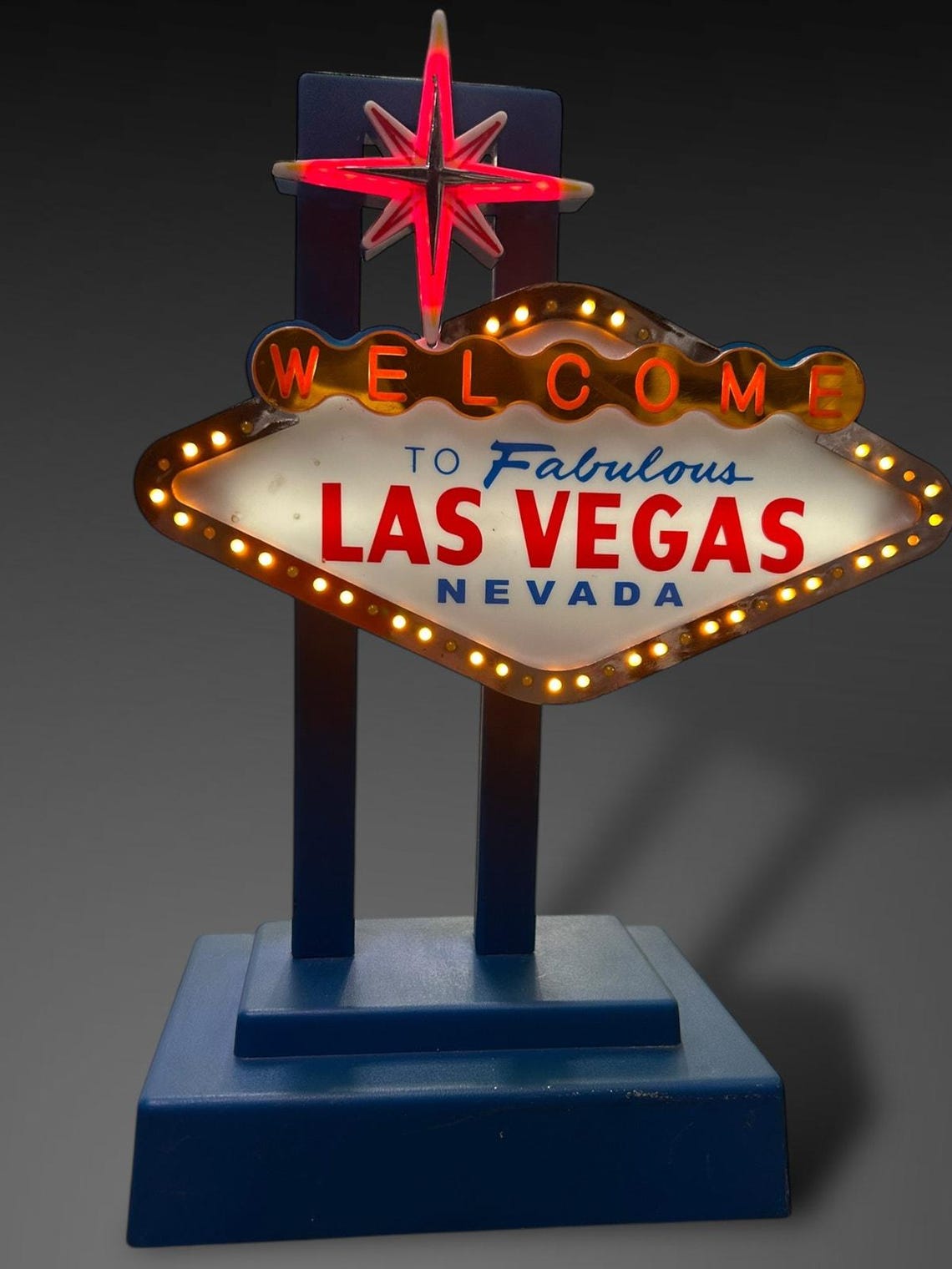 Miniature Light up Welcome to Fabulous Las Vegas Sign Vintage 1990s Fun ...