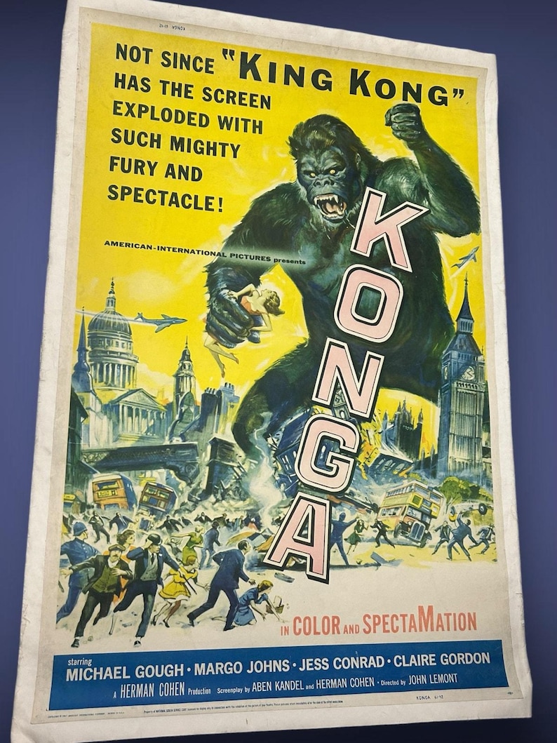 HUGE RARE Original 1960s Konga Two Sheet Movie Poster 40x60 Linen ...