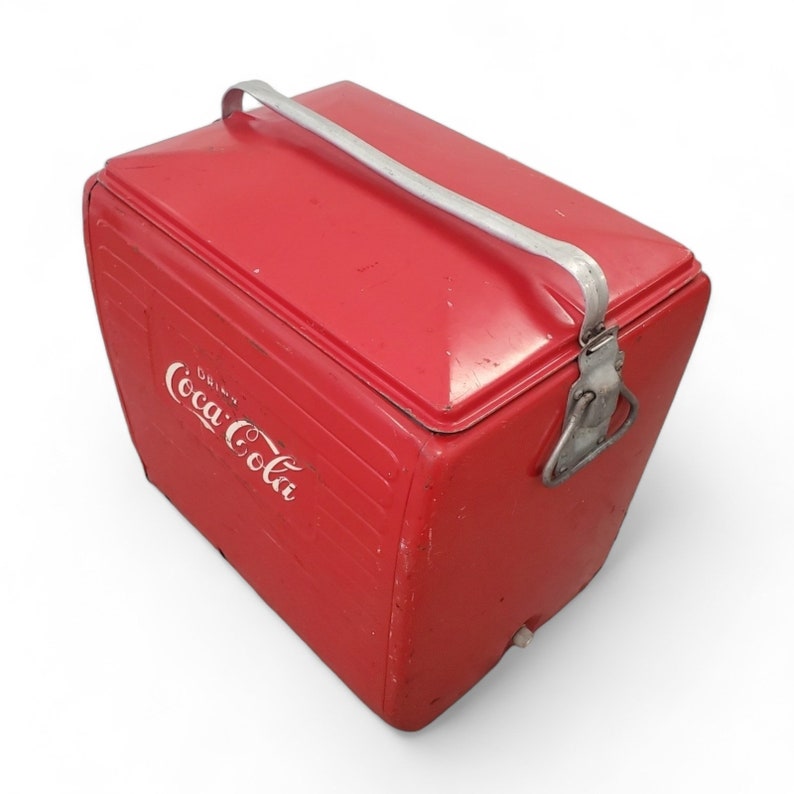 Vintage 1950s Coca Cola Metal Soda Pop Cooler Ice Chest Collectible ...