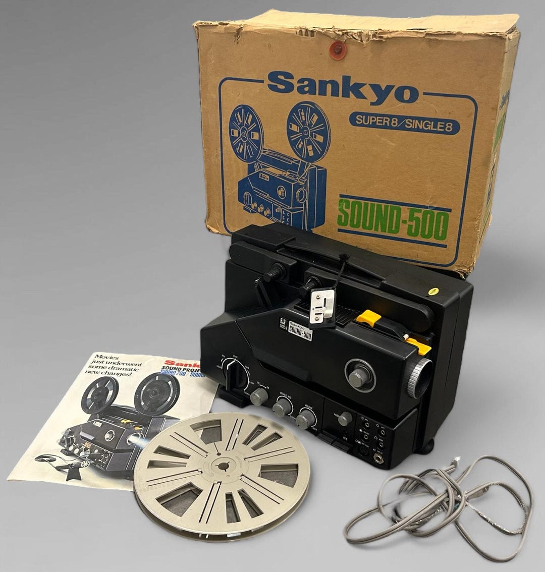 Sankyo Super 8 Sound 500 8mm Film Movie Projector W Original Box ...