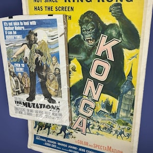 HUGE RARE Original 1960s Konga Two Sheet Movie Poster 40x60 Linen ...