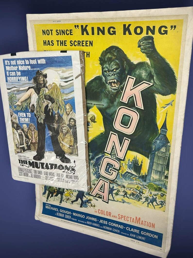 HUGE RARE Original 1960s Konga Two Sheet Movie Poster 40x60 Linen ...