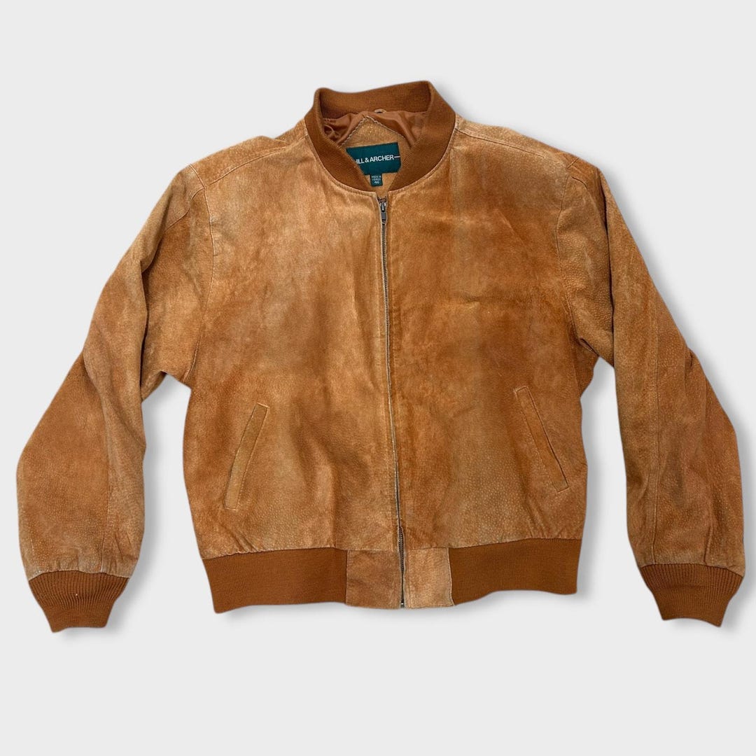 Vintage 1990s Hill & Archer Suede/leather Coat Light Brown Men's Size ...