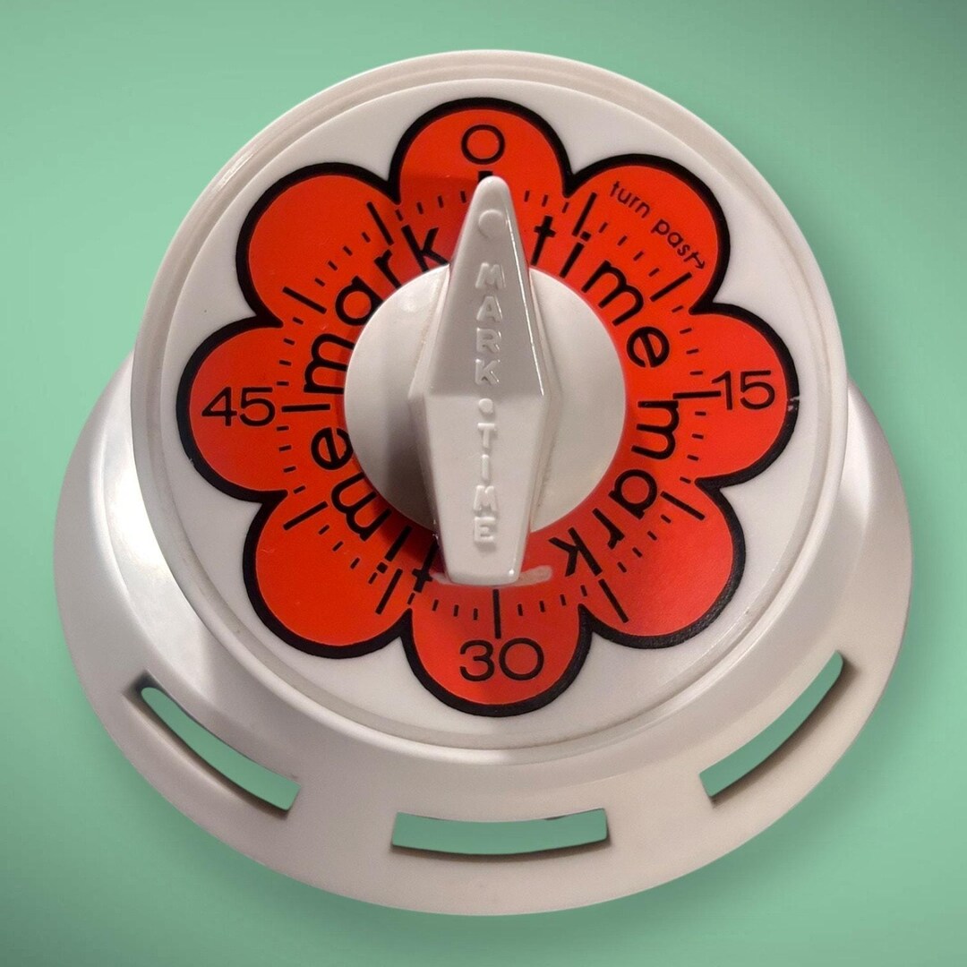 1970s Mark Time Kitchen Timer: Orange Flower Power Retro Decor - Etsy