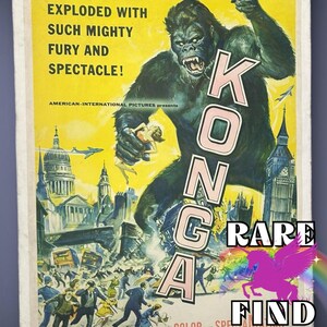 HUGE RARE Original 1960s Konga Two Sheet Movie Poster 40x60 Linen ...