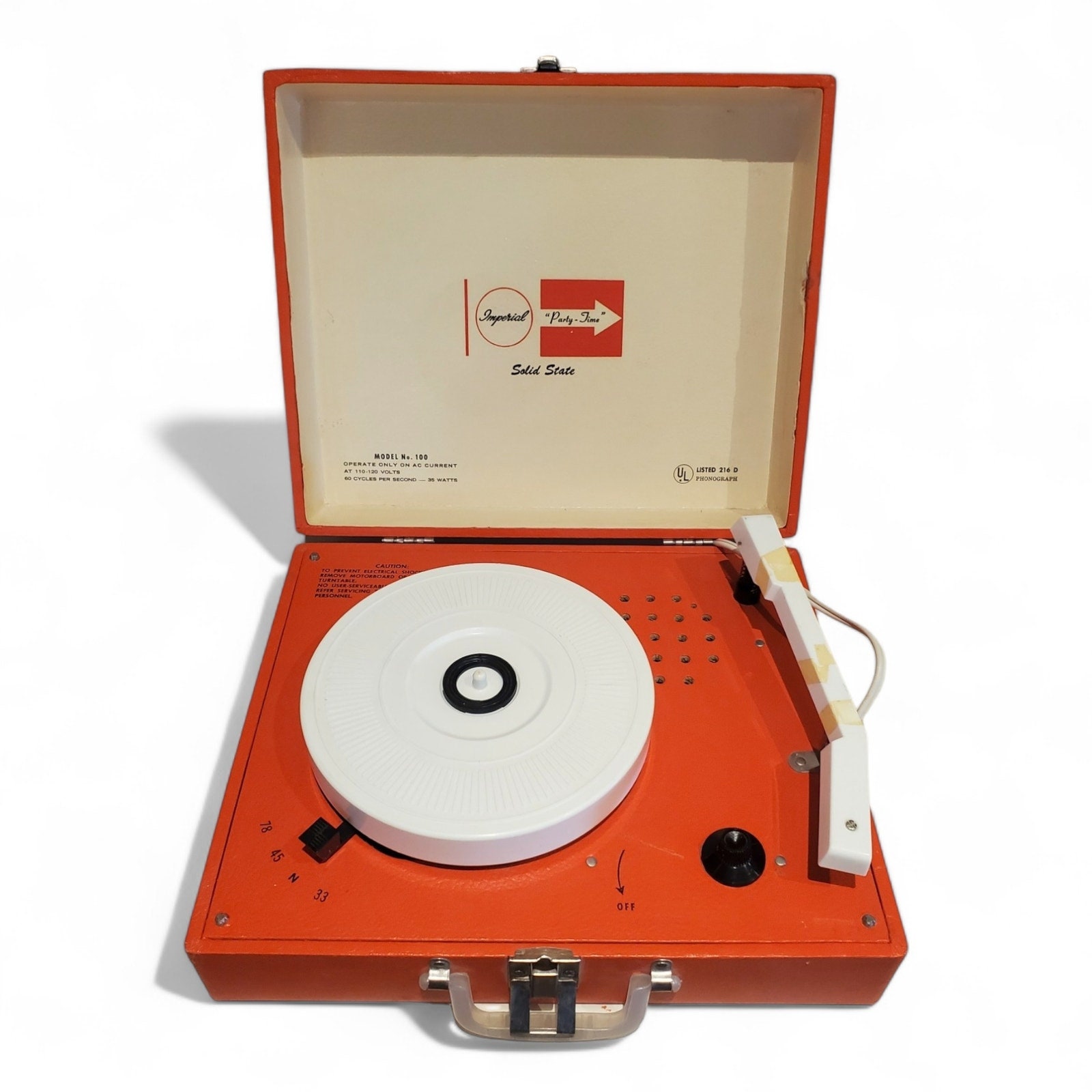 Vintage 1960s Imperial party Time Portable Turntable Vinyl Record ...