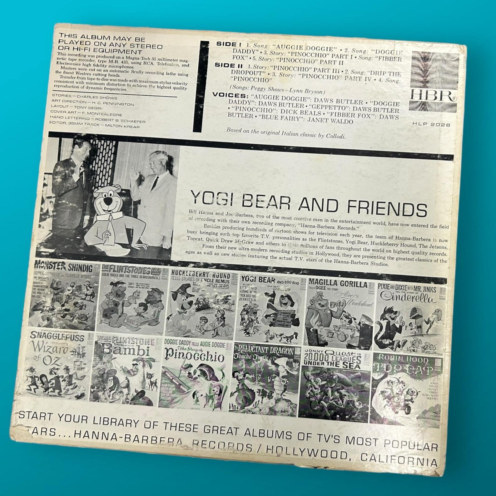 Doggie Daddy Tells Auggie Story of Pinnochio 1960s Vinyl Record Hanna ...