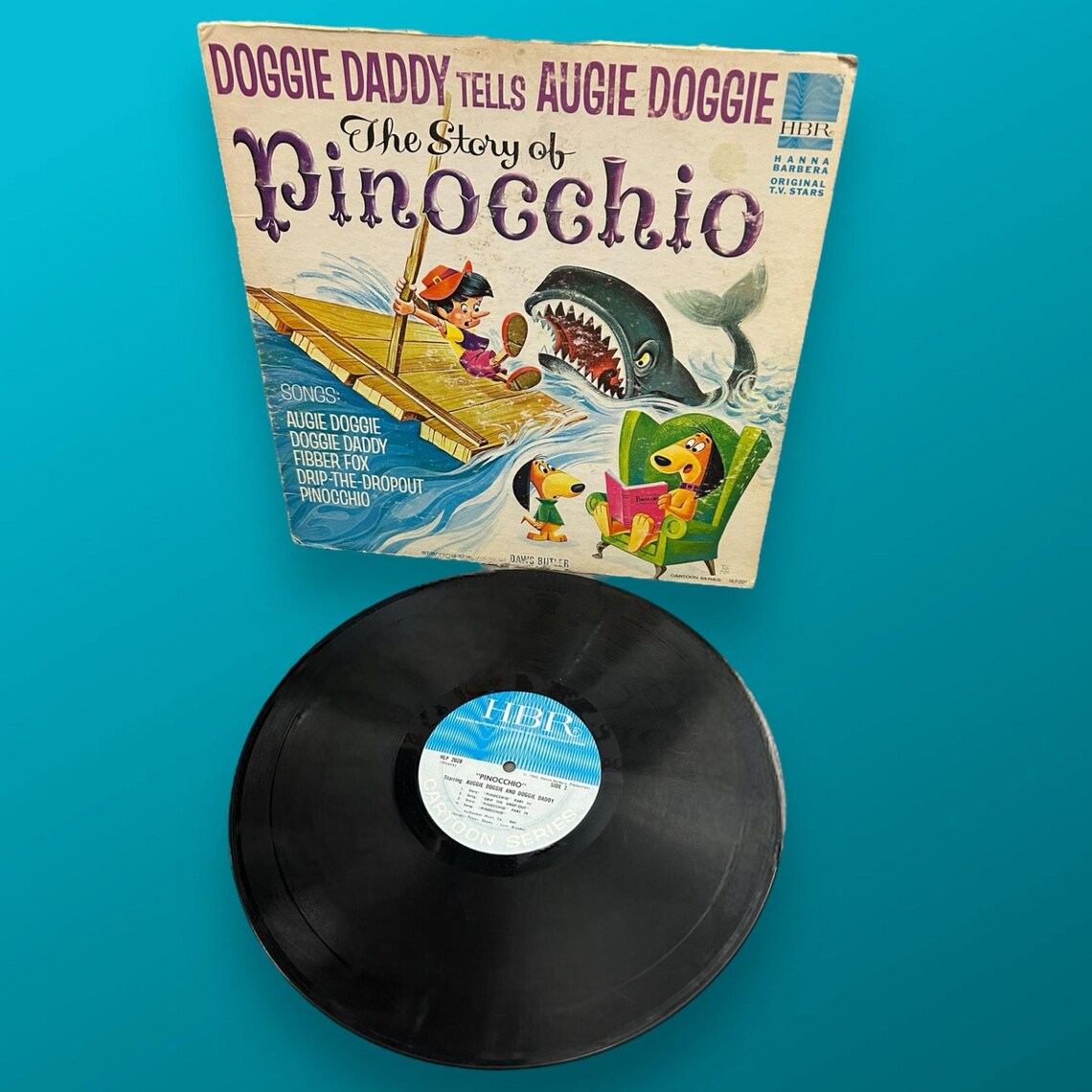 Doggie Daddy Tells Auggie Story of Pinnochio 1960s Vinyl Record Hanna ...