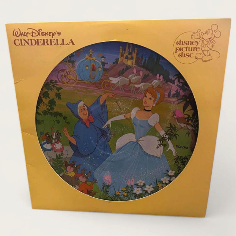 Rare Disney's Cinderella Movie Soundtrack Picture Disc Vinyl Record ...