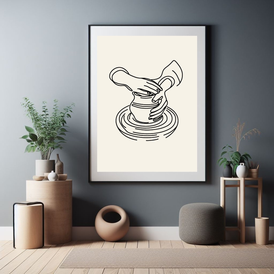 Potter's Hands Art Print God as Potter Line Drawing Christian Clay ...