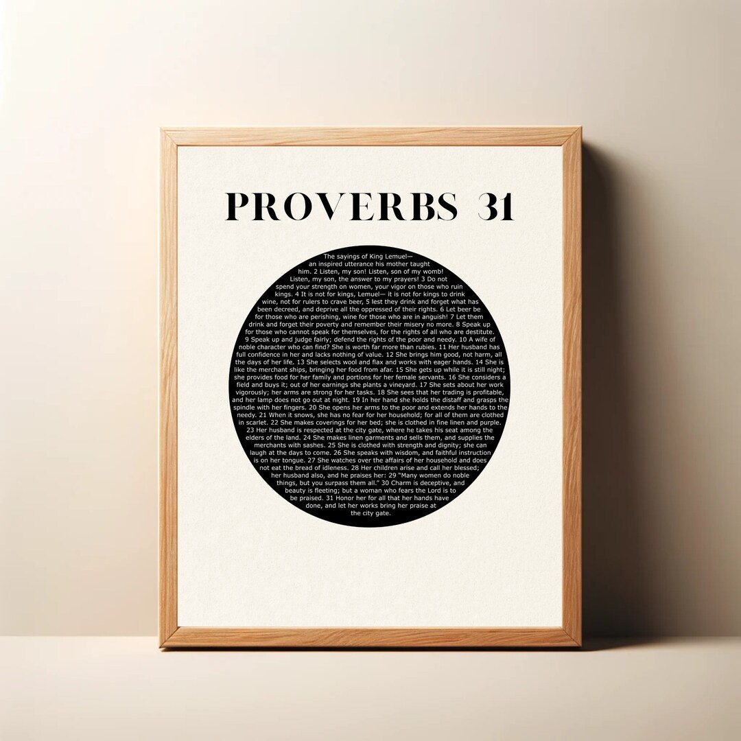 Proverbs 31 Bible Verse Print - Minimalist Scripture Art - Christian ...