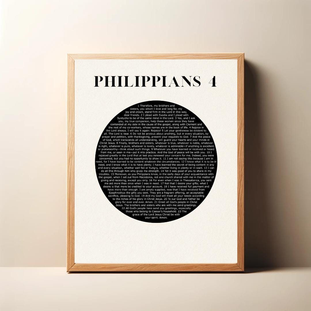 Philippians 4 Digital Wall Art - Bible Verse Printable - High-res ...
