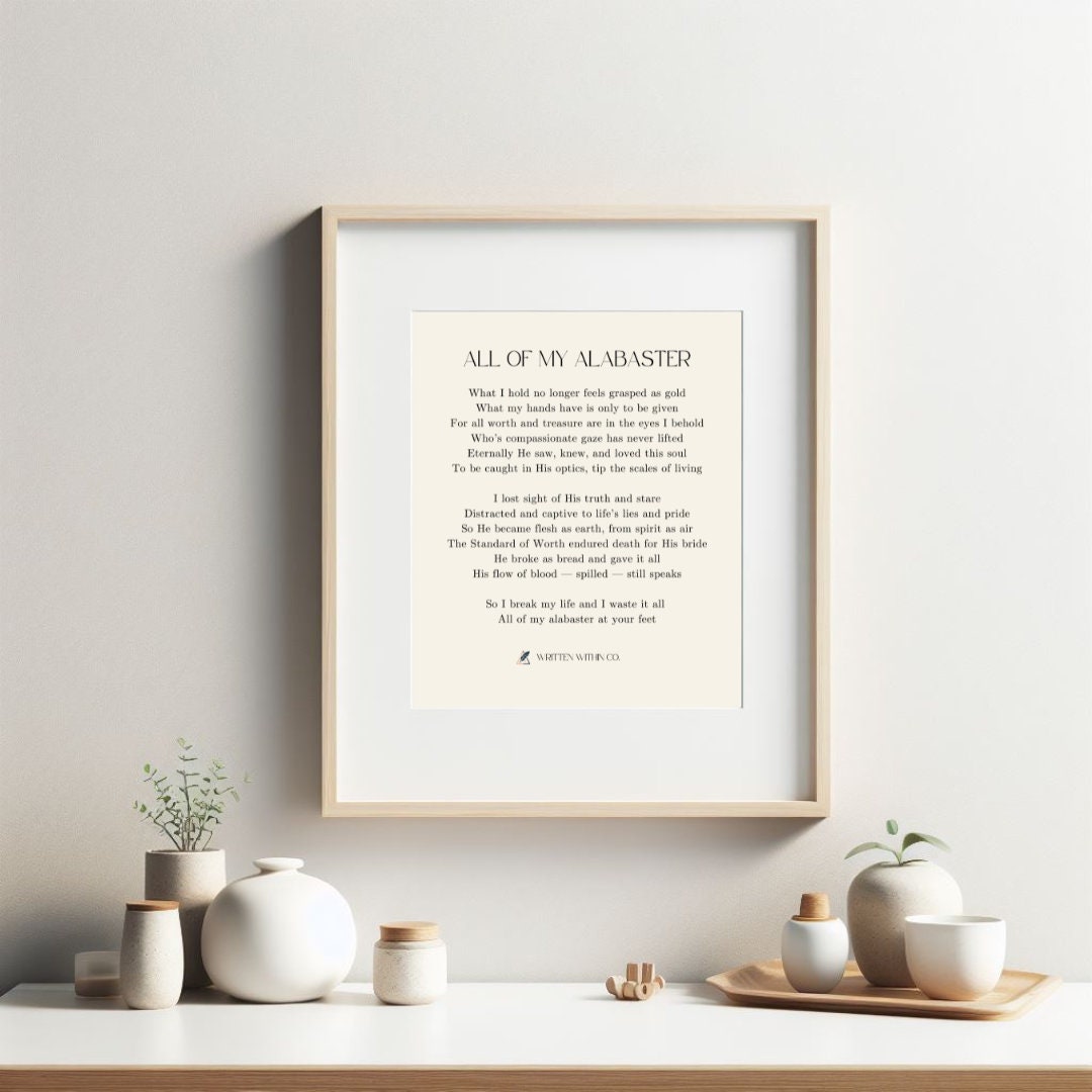 All of My Alabaster: Faith-inspired Poem Print Modern Christian Boho ...