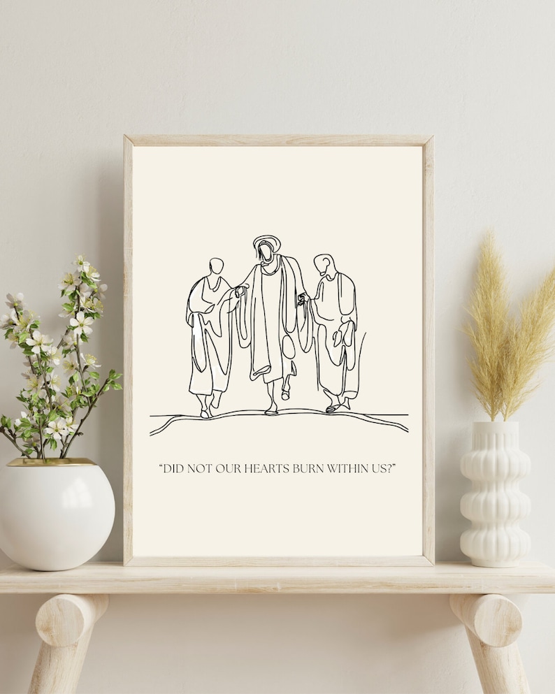 ROAD TO EMMAUS Jesus & Disciples Art, Resurrection Moment, Boho ...